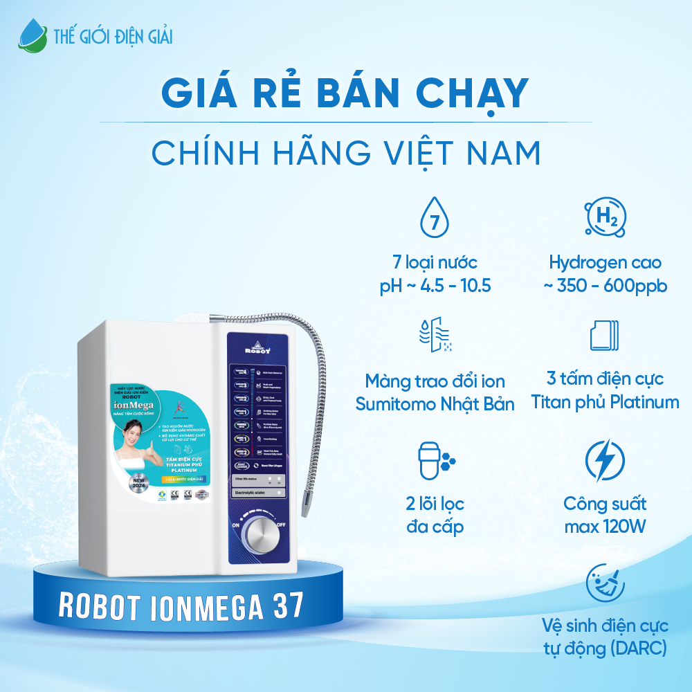 Máy lọc nước iON kiềm Robot ionMega 37 100% chính hãng, giá tốt nhất ...